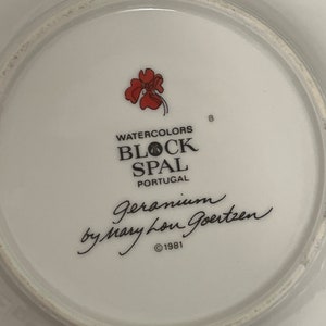 6 Block Spal Geranium Bread & Butter Plates, 1981 Plates Geranium by ...