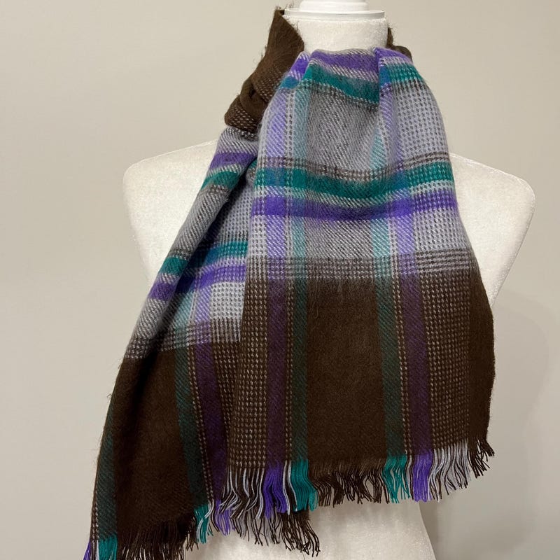 Purple Plaid Scarf - Etsy