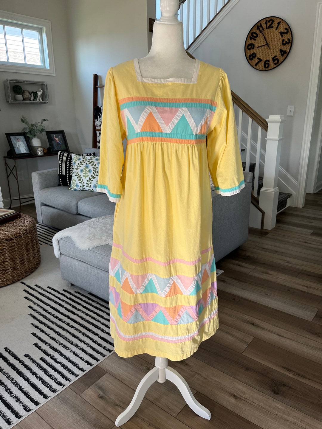Vintage Saybury Patio Dress, Yellow Saybury House Dress, Yellow ...