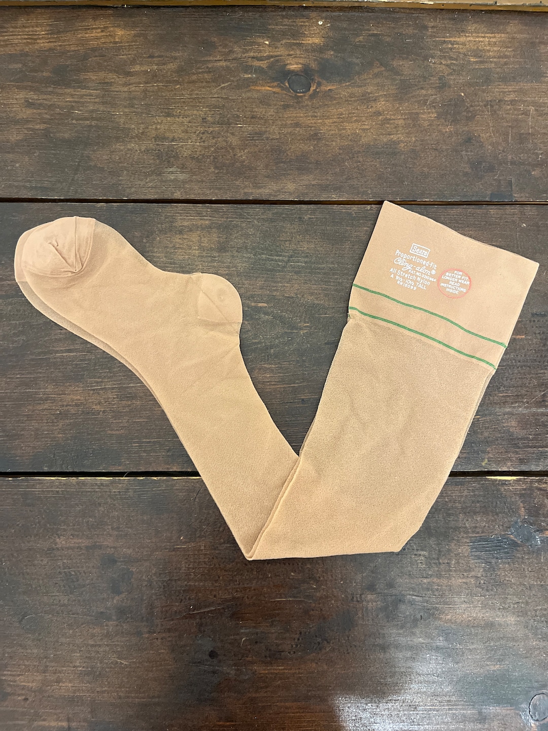 50s 60s Sears Cling-alon Stockings, Nude Stockings, Vintage Hosiery ...