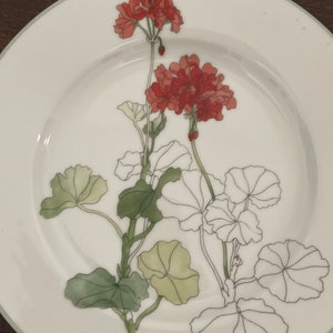 6 Block Spal Geranium Bread & Butter Plates, 1981 Plates Geranium by ...