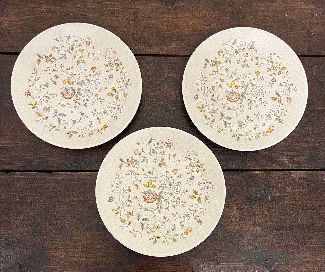3 Lenox Temper-ware Merriment Salad Plates, Floral Salad Plates ...