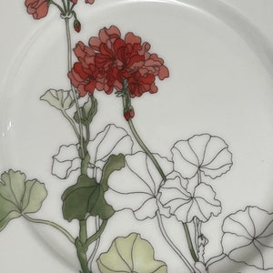 6 Block Spal Geranium Bread & Butter Plates, 1981 Plates Geranium by ...