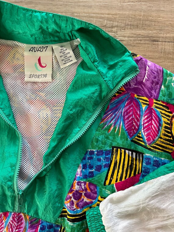 80s 90s Avait Sport track jacket, colorful green wind… - Gem