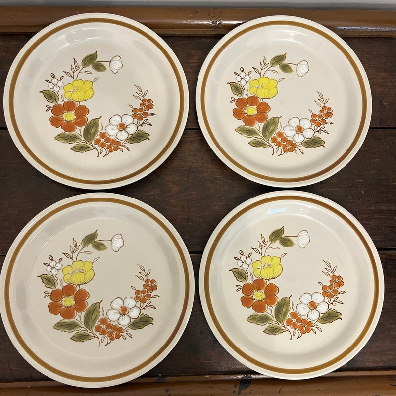 Yellow Floral Plates - Etsy