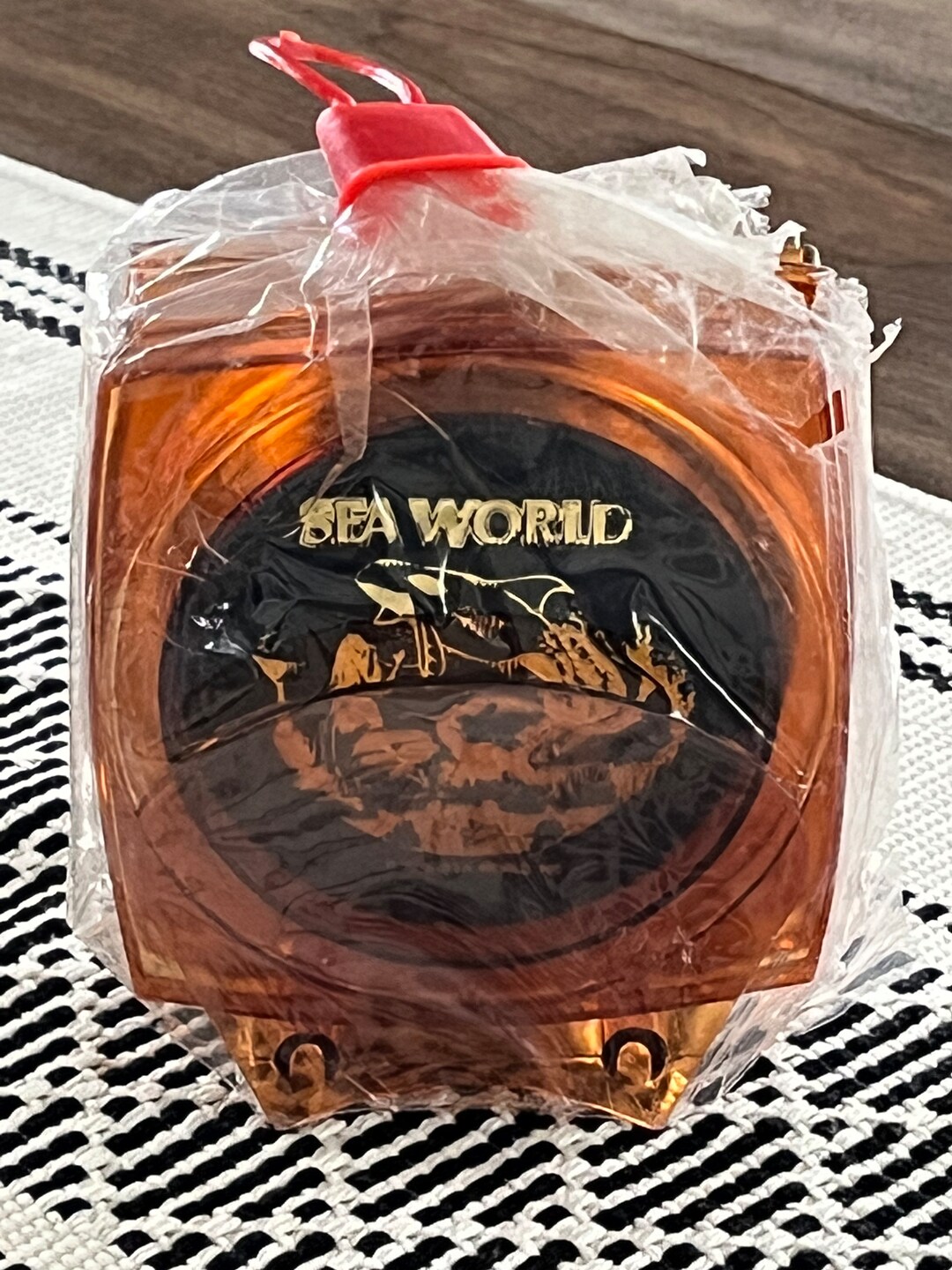 1978 Sea World Coaster Set, Amber Plastic Coasters, Shamu Coaster Set ...