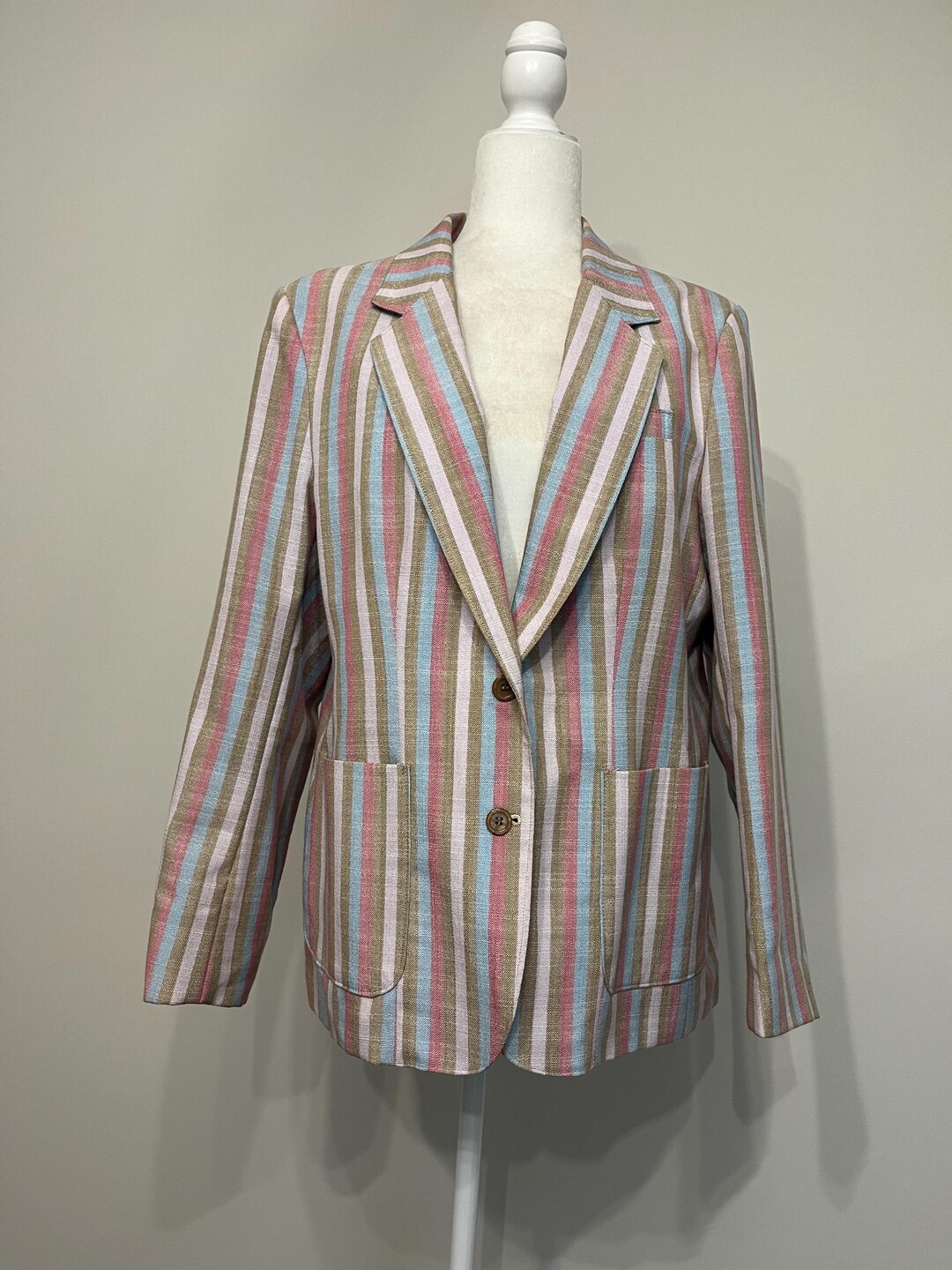 60s 70s Pastel Striped Blazer, Vintage Queens-way to Fashion Blazer ...