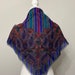 80s Liz Sinclair Acrylic Fringe Scarf, Large Shawl Scarf, Purple ...