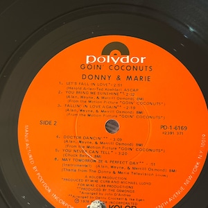 Donny & Marie Goin Coconuts Album, 1978 Donny and Marie Album, Movie Soundtrack, Donny and Marie ...