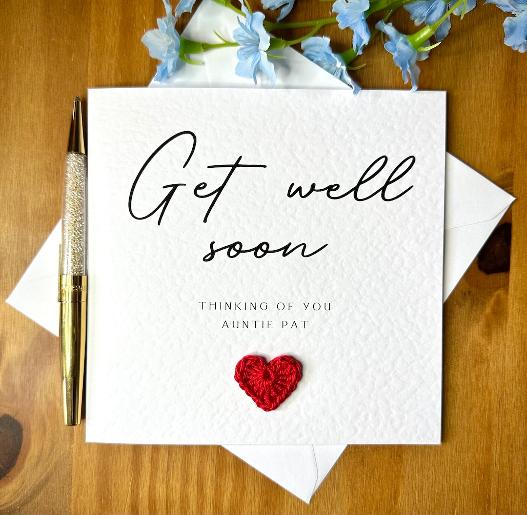 Personalised Get Well Soon Card, Thinking of You, Named Get Well Soon ...
