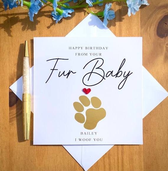 Birthday Card From Your Fur Baby Card From Pet Dog Dad Dog - Etsy