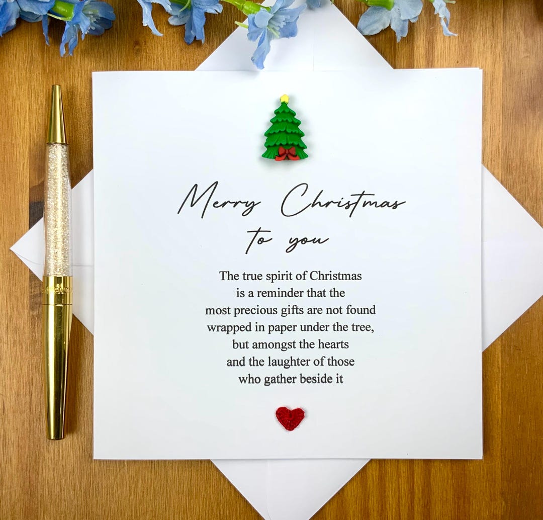 Sentimental Christmas Poem Card With Crochet Heart, Tlc058x - Etsy UK