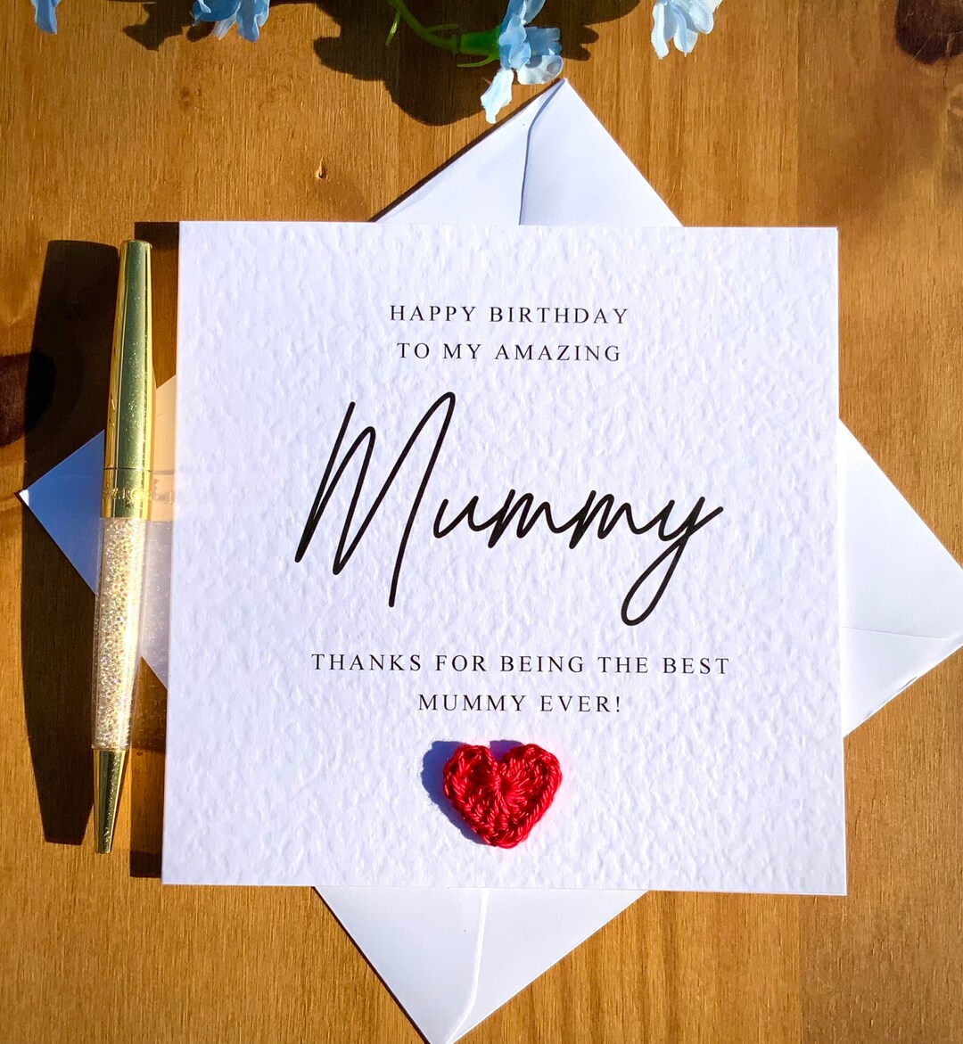 Mummy Birthday Card, Best Mummy Ever, Luxury Card for Mummy, Textured ...