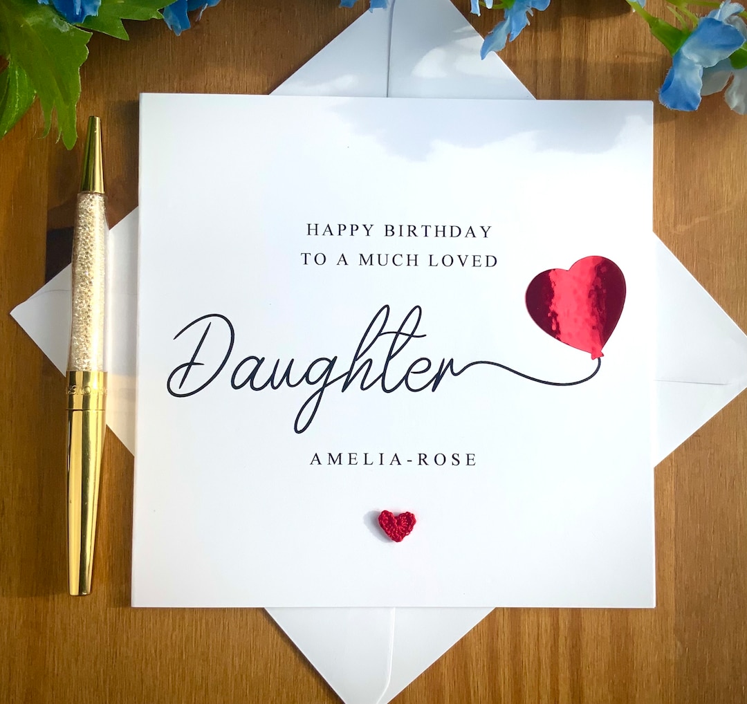 Daughter Birthday Card, Daughter Balloon Birthday Card, Birthday Card ...