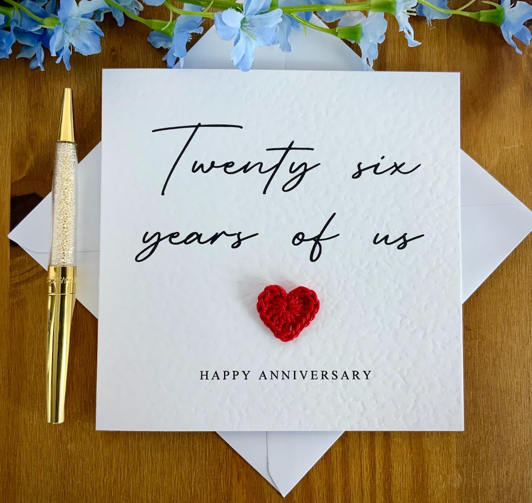 Twenty Six Years of Us Card, 26th Anniversary Card, Personalised ...