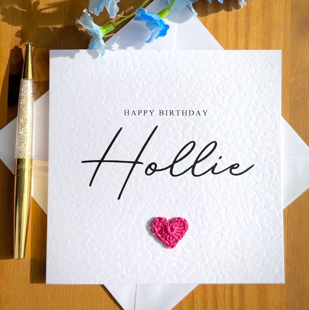Personalised Birthday Card: Minimalist Heart Design, TLC0298 - Etsy