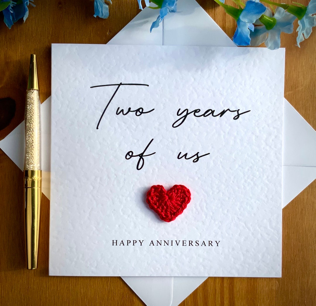 Two Years of Us Card, Anniversary Card, Personalised Second Anniversary ...