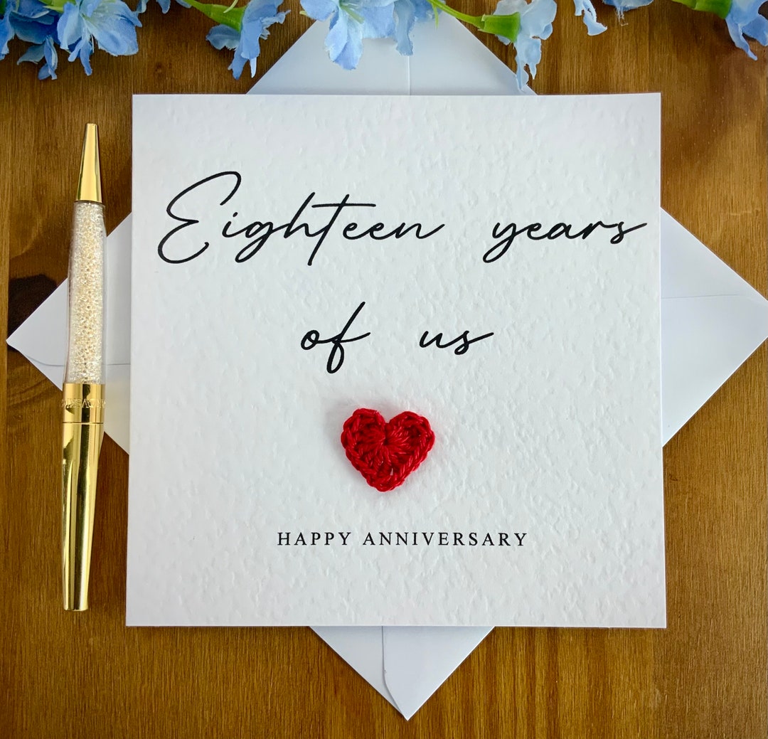 18 Years of Us Card, 18th Anniversary Card, Personalised Eighteenth ...