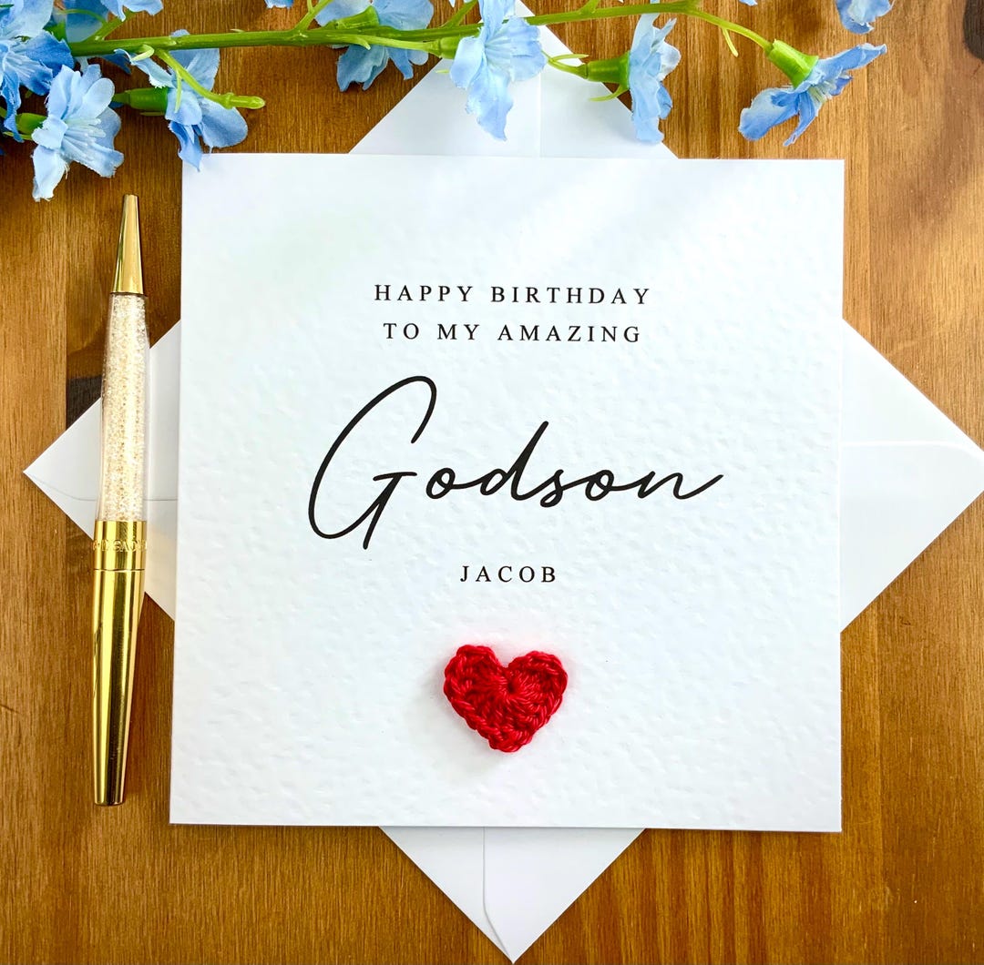 Godson Birthday Card, Personalised Godson Card, Textured Birthday Card ...