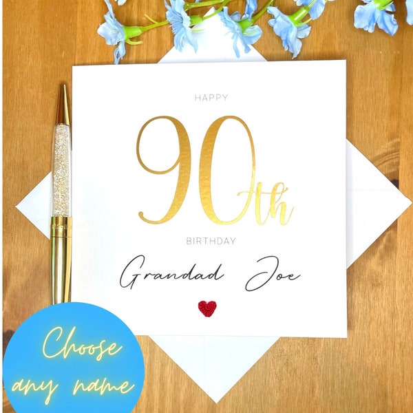 90th Birthday Card Dad - Etsy UK