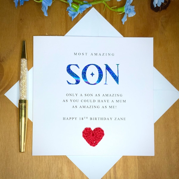 Adult Son Birthday Card for Mom - Etsy