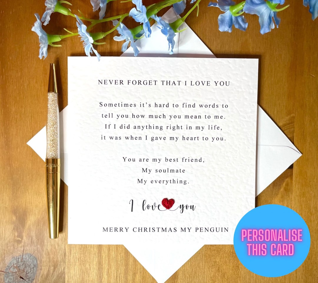 Love Poem Christmas Card: Sentimental Gift With Crochet Heart, TLC0015 ...