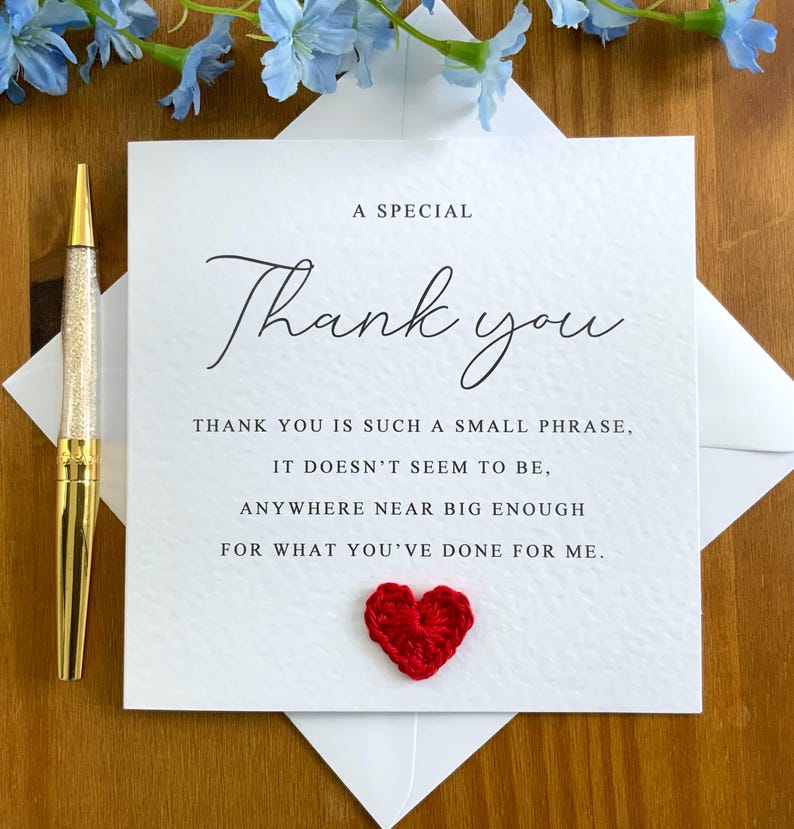A Special Thank You Card: Heartfelt Thanks, Linen Card, Thank You ...