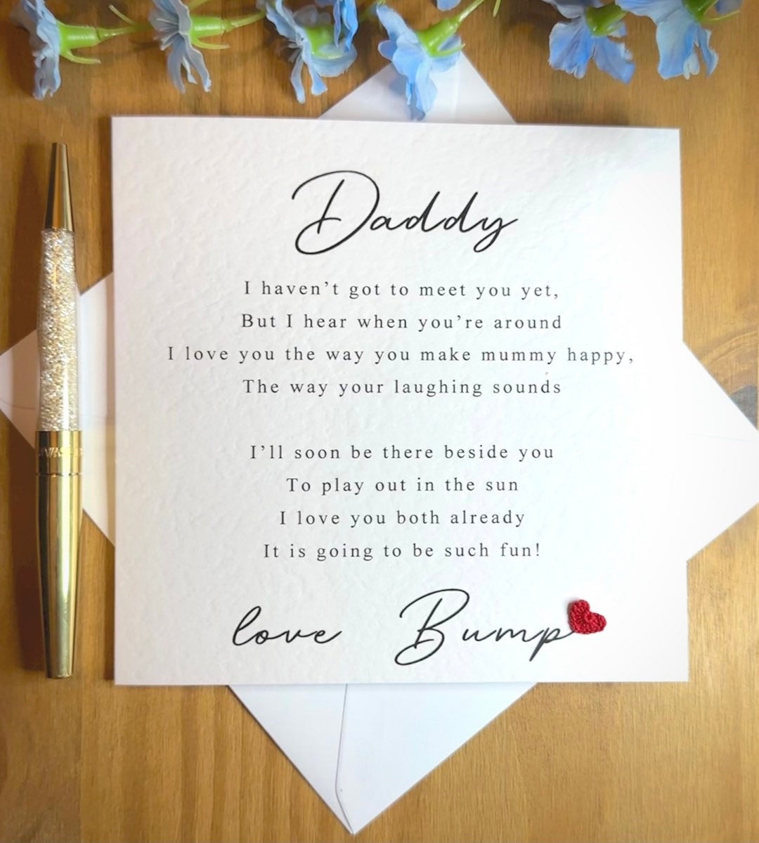 Daddy Card From the Bump, Christmas Card, Father’s Day, Daddy to Be ...