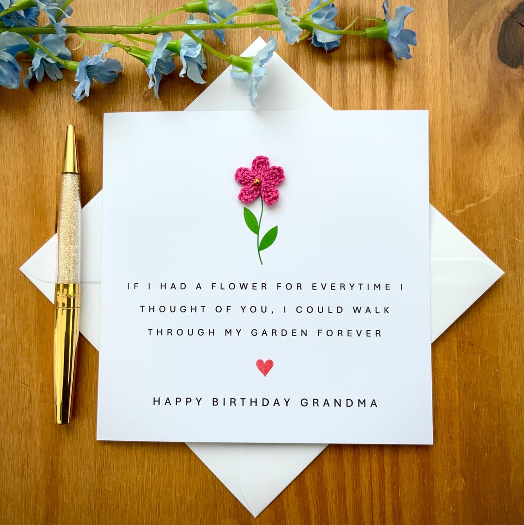 Grandma Birthday Card, Grandma Card, Grandma Flower Card, Special ...