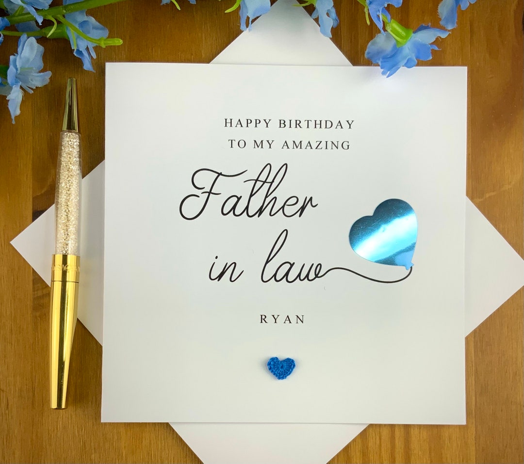 Father in Law Birthday Card, Father in Law Foil Balloon Card, Birthday Card for FIL, Birthday ...