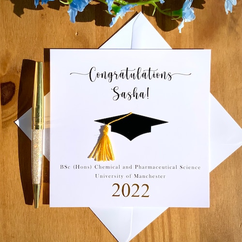 Personalised Congratulations Graduation 2022 Card With Cap & - Etsy
