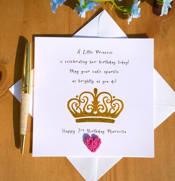 Princess Birthday Card Personalised Birthday Card - Etsy