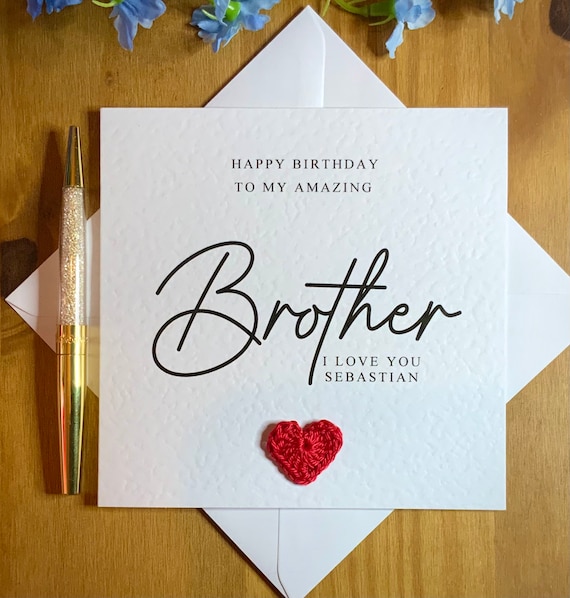 Luxury Brother Birthday Card Personalised Brother Card - Etsy