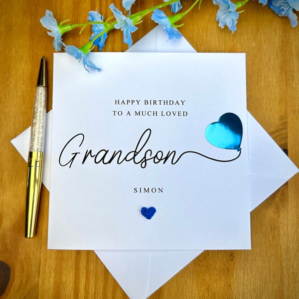 Personalised Birthday Card for Adult Grandson - Etsy