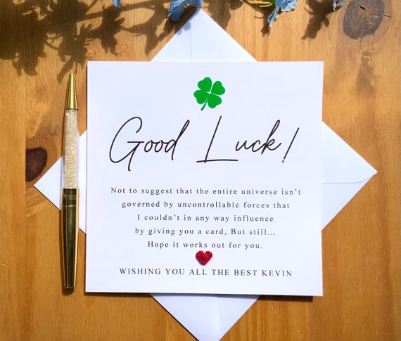 Sarcastic Good Luck Card Personalised Good Luck Card - Etsy