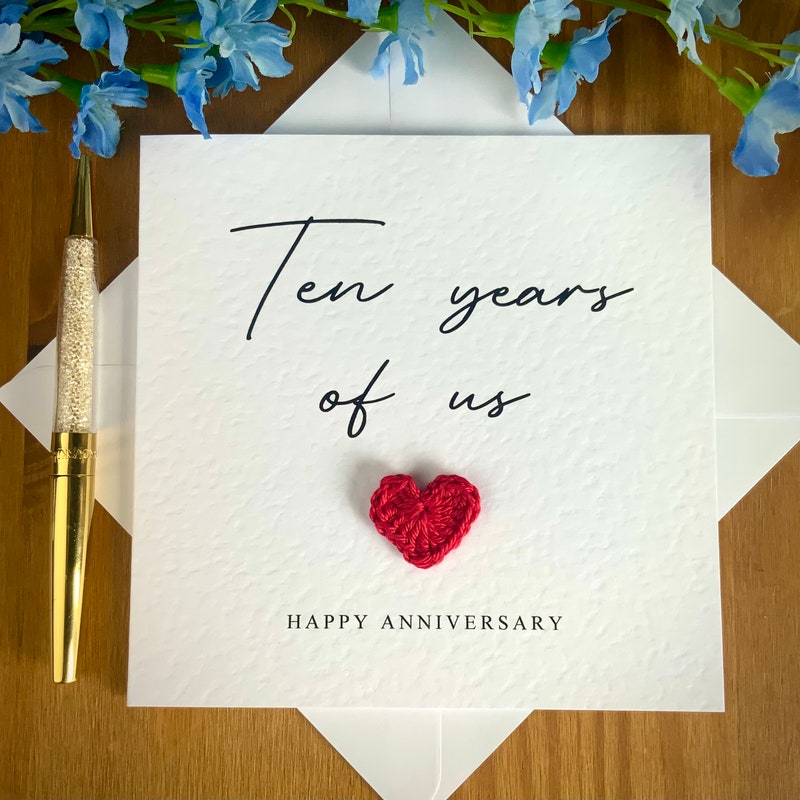 10 Year Anniversary Card - Etsy UK