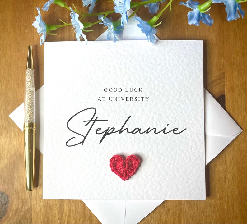 Good Luck at University Card: Cotton Heart, TLC0128 - Etsy