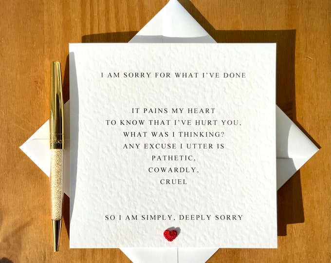 Sincere Apology Card | Apology Card | I'm Sorry Card | Please Forgive ...