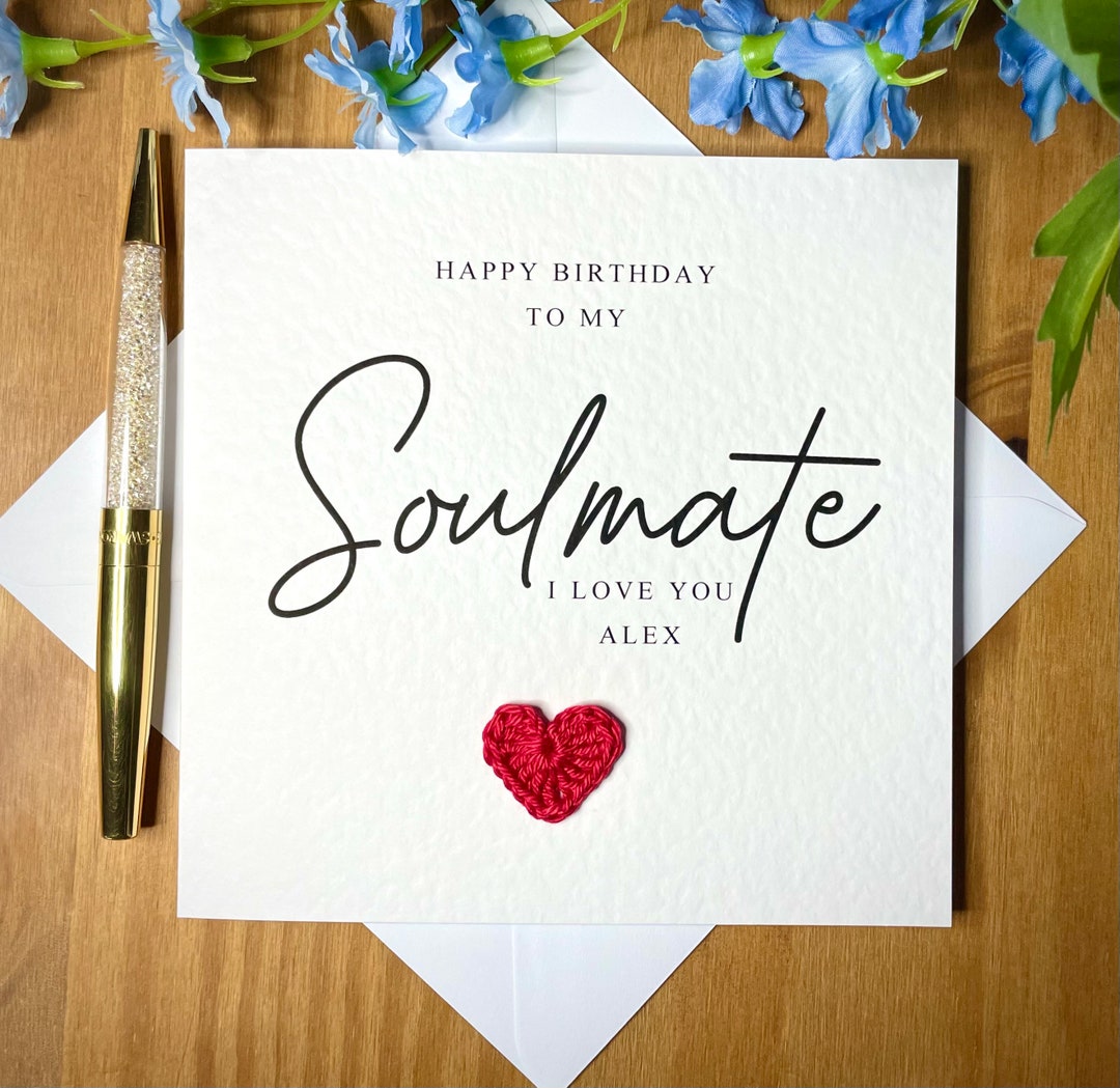 My Soulmate Birthday Card, Card for Soulmate, Card for Lover, Husband ...