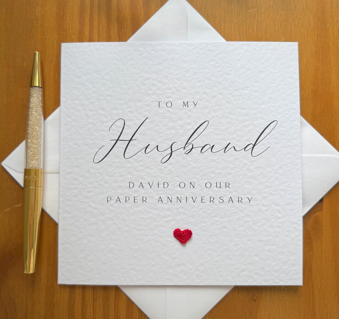 First Anniversary Card for Husband: Paper Anniversary Card, Cotton ...