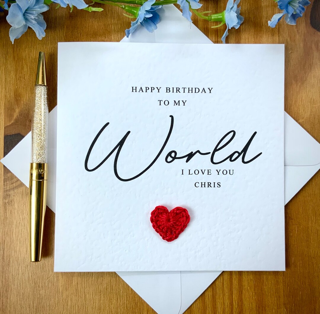 My World Birthday Card, Card for Soulmate, Card for Lover, Husband ...