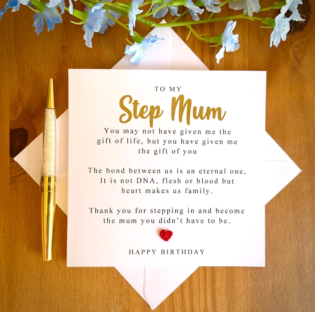 Step Mum Card, Sentimental Card for Step Mom, Poem Card for Step Mum ...