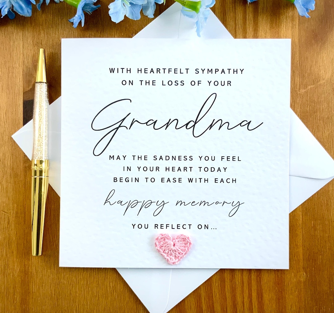 Grandma Sympathy Card, Grandma Condolence Card, Bereavement Card, Sorry for Your Loss of Your ...