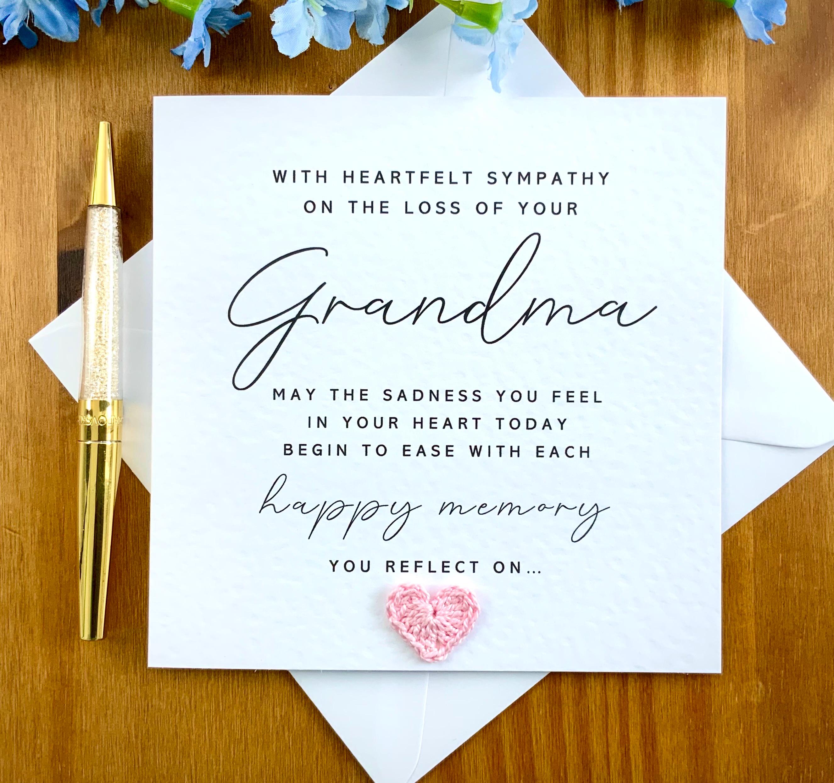 Grandma Sympathy Card: Bereavement Condolence Card, Tlc055x - Etsy