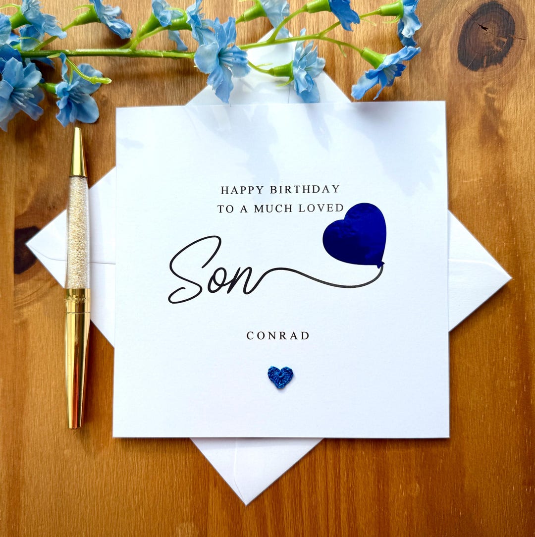 Son Birthday Card Balloon Birthday Card Adult Son Birthday Card