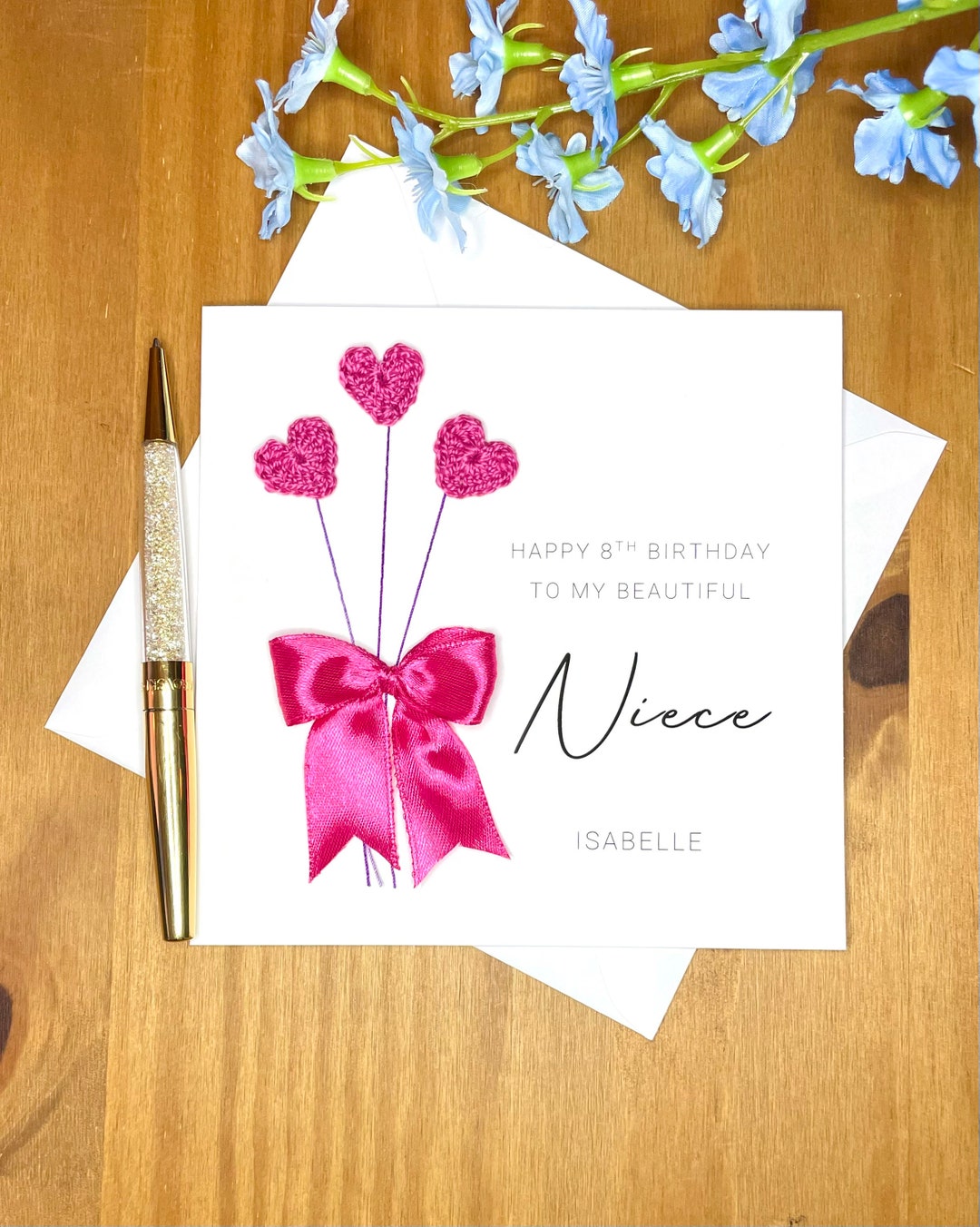 Niece Birthday Card, Personalised Niece Card, Heart Balloon Card, Card ...