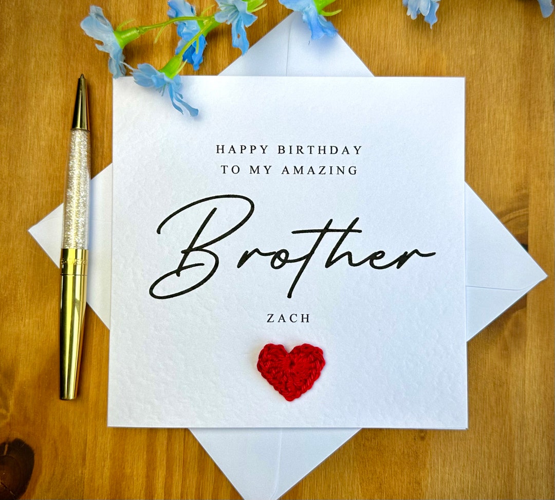 Brother Birthday Card, Personalised Brother Card, Birthday Card for ...