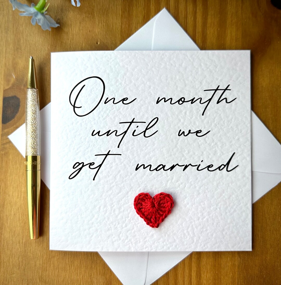 One Month Until We Get Married Card, One Month to Go Card, Wedding ...