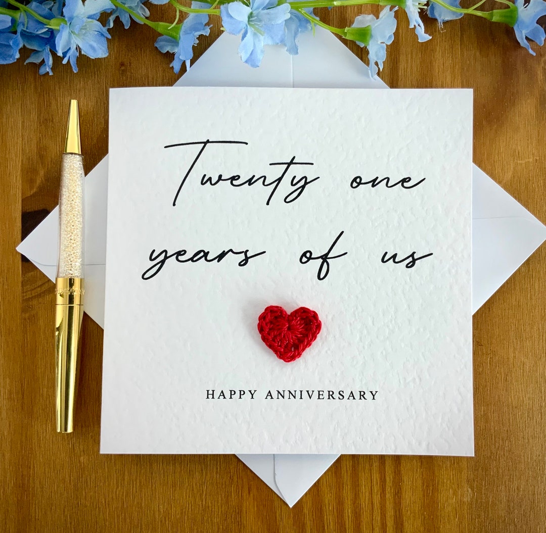 Twenty One Years of Us Card, 21st Anniversary Card, Personalised Second ...
