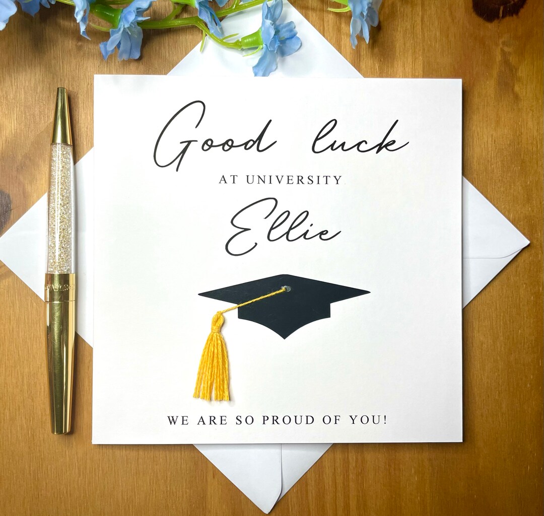Going to University Card: Handmade Tassel, Good Luck, TLC0122 - Etsy UK